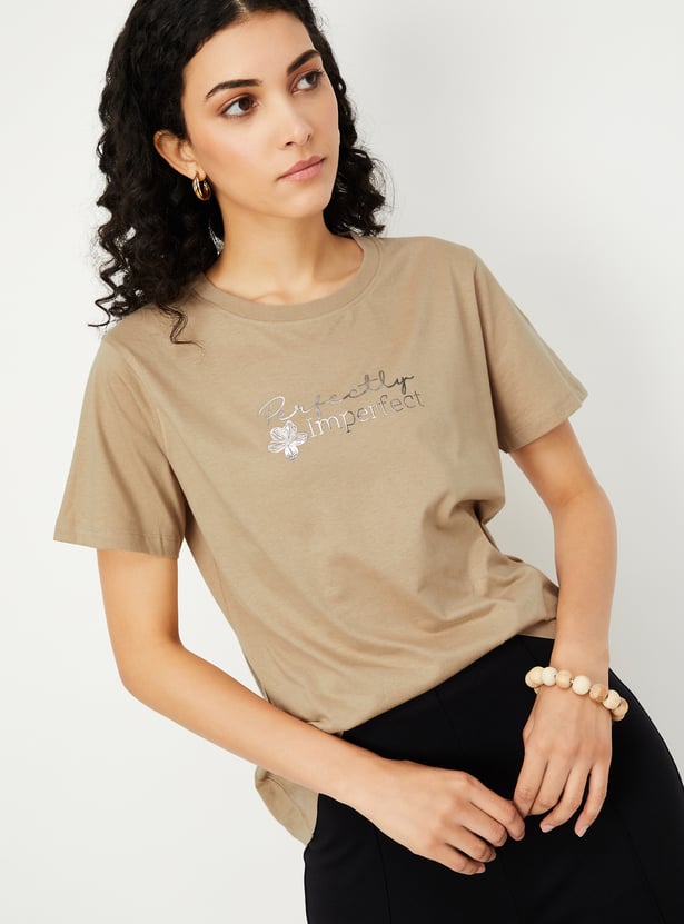 Buy Women Metallic Printed T-shirt Online at just Rs. 299.0 ...