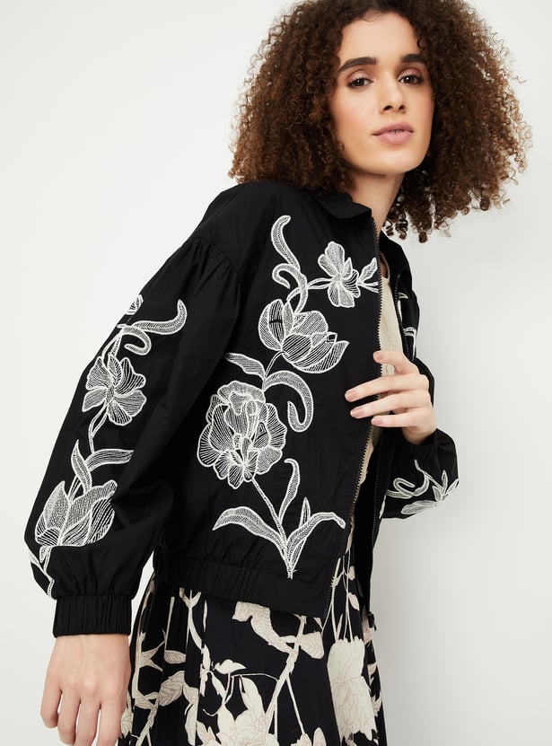 Buy Kalki x Max Women Embroidered Reversible Bomber Jacket Online at ...