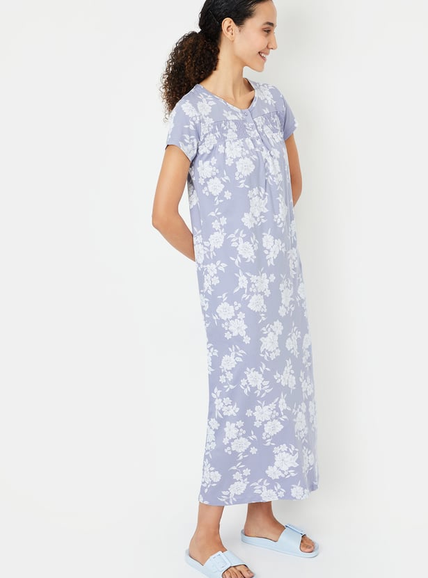 Buy Women Floral Printed Nightgown Online at just Rs. 799.0 - 1000014670165 | Max Fashion