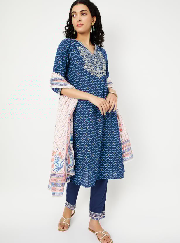 Buy Women Printed A-line Kurta Set Online at just Rs. 1499.0 ...