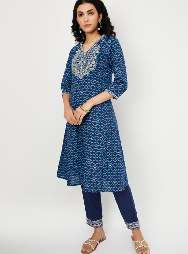 Buy Women Printed A-line Kurta Set Online at just Rs. 1499.0 ...