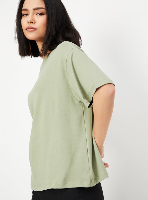Buy Women Solid Oversized Boxy T-shirt Online at just Rs. 399.0 ...