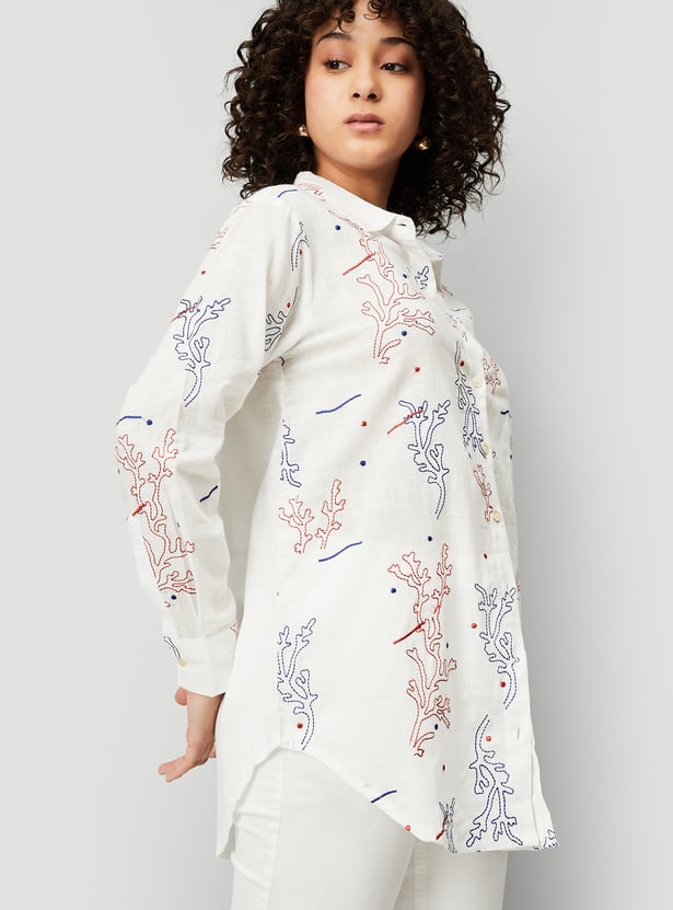 Buy Kalki x Max Women Embroidered Longline Shirt Online at just Rs. 999 ...