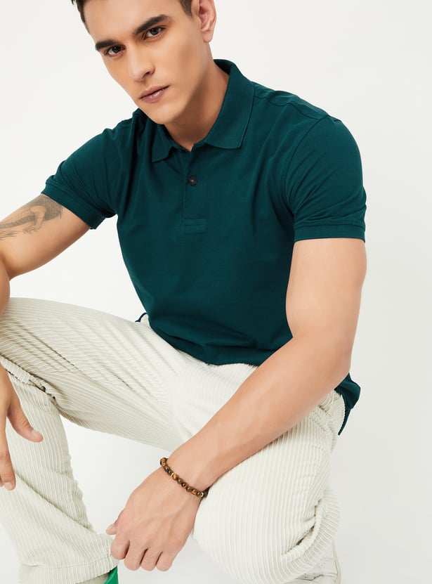 Buy Men Textured Polo T-shirt Online at just Rs. 499.0 - 1000014774124 ...