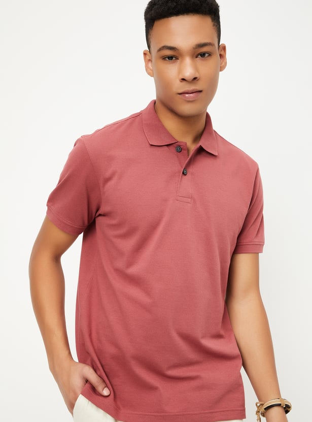 Buy Men Textured Polo T-shirt Online at just Rs. 499.0 - 1000014976221 ...