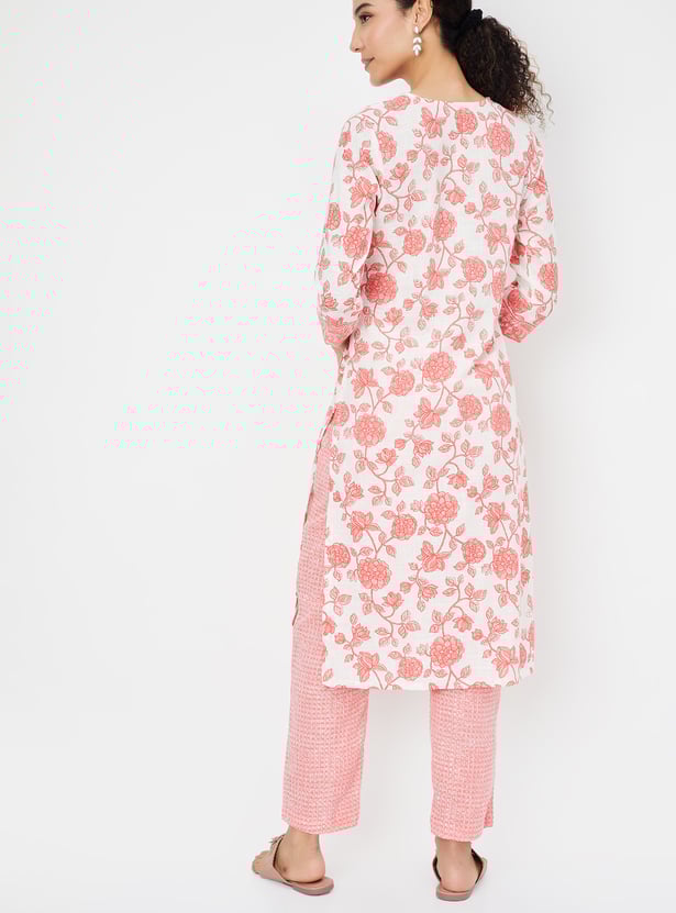 Buy Women Floral Printed Straight Kurta Set Online at just Rs. 999.0 - 1000014779515 | Max Fashion