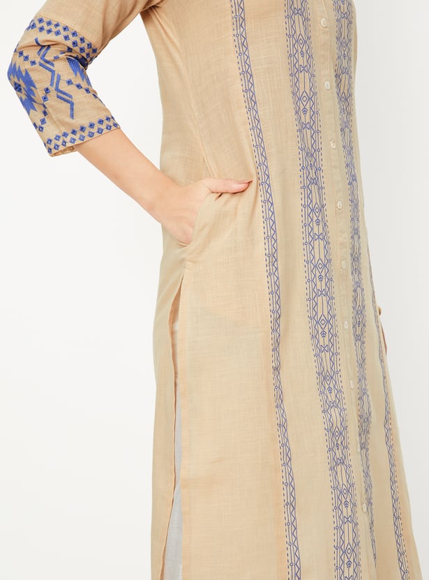 Buy Women Thread Embroidered Straight Kurta Online at just Rs. 699.0 ...