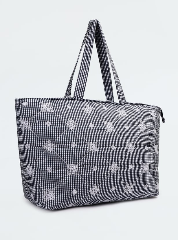 Buy Women Checked Tote Bag Online at just Rs. 799.0 - 1000014811926 ...
