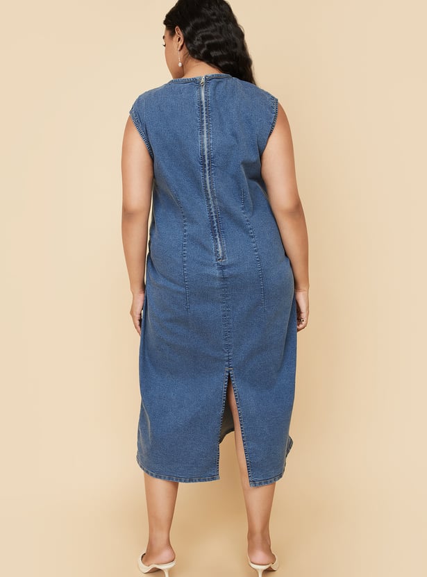 Buy Women Solid Denim Bodycon Dress Online at just Rs. 1399.0 ...