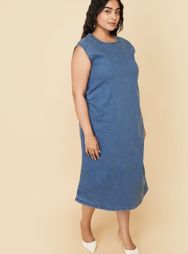 Buy Women Solid Denim Bodycon Dress Online at just Rs. 1399.0 ...