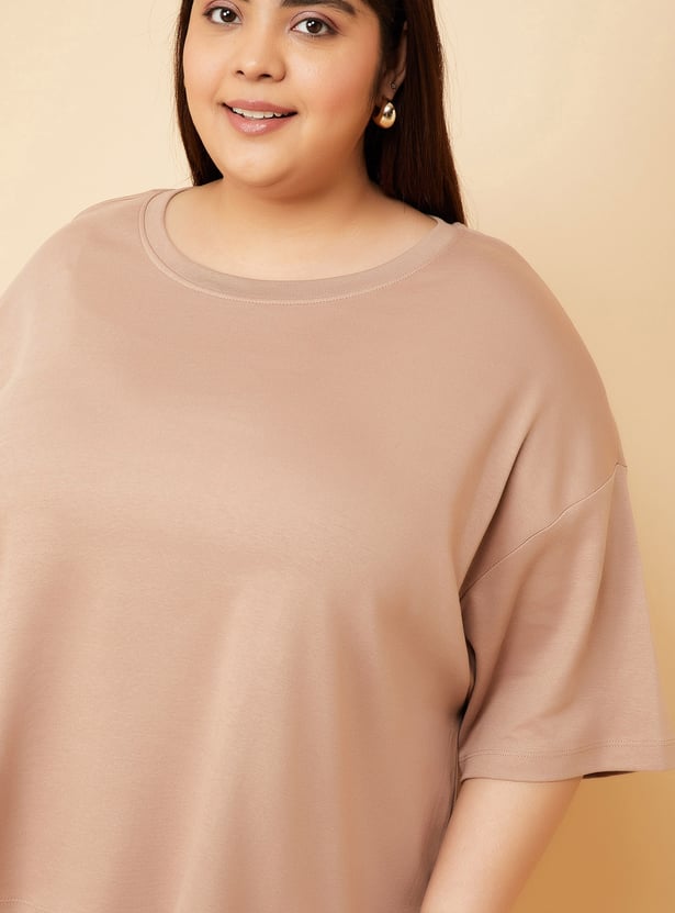 Buy Women Solid Oversized Boxy T-shirt Online at just Rs. 499.0 ...