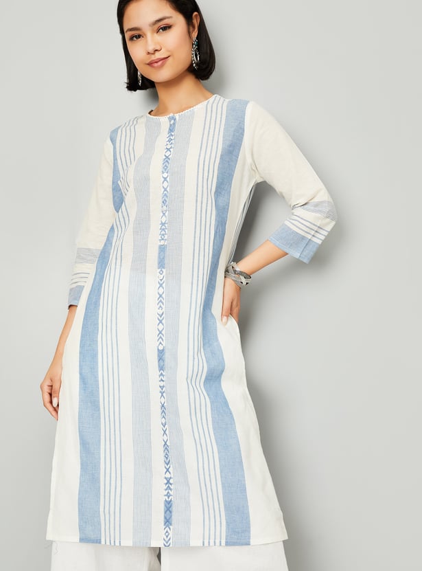 Buy Women Striped Straight Kurta Online at just Rs. 699.0 ...