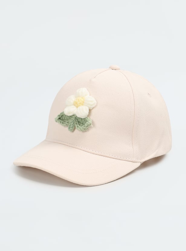 Buy Girls Floral Applique Baseball Cap Online at just Rs. 499.0 ...