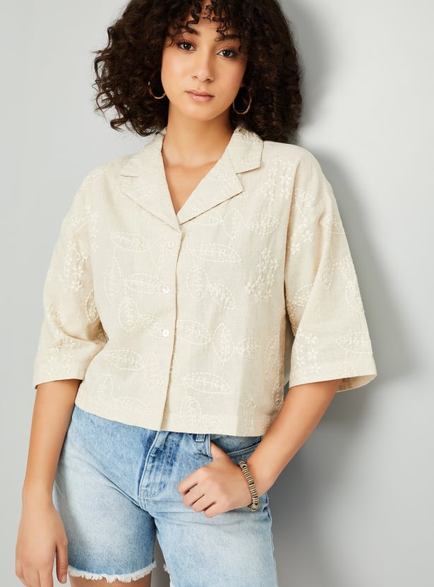 Buy Women Embroidered Shirt-style Top Online at just Rs. 799.0 ...