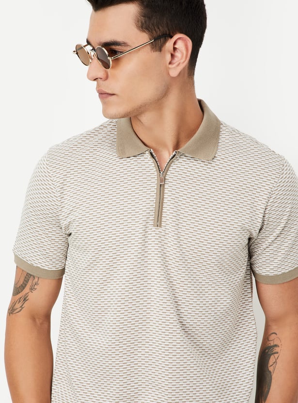 Buy Men Textured Polo T-shirt Online at just Rs. 799.0 - 1000015231384 ...