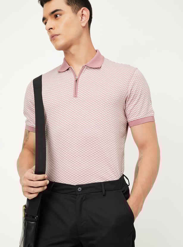 Buy Men Textured Polo T-shirt Online at just Rs. 799.0 - 1000015150898 ...