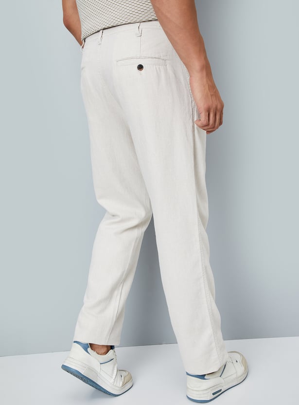 Buy Men Solid Straight Linen Chinos Online at just Rs. 1699.0 ...