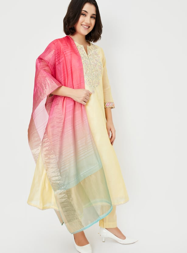 Buy Women Embroidered A-line Kurta Set Online at just Rs. 1999.0 ...