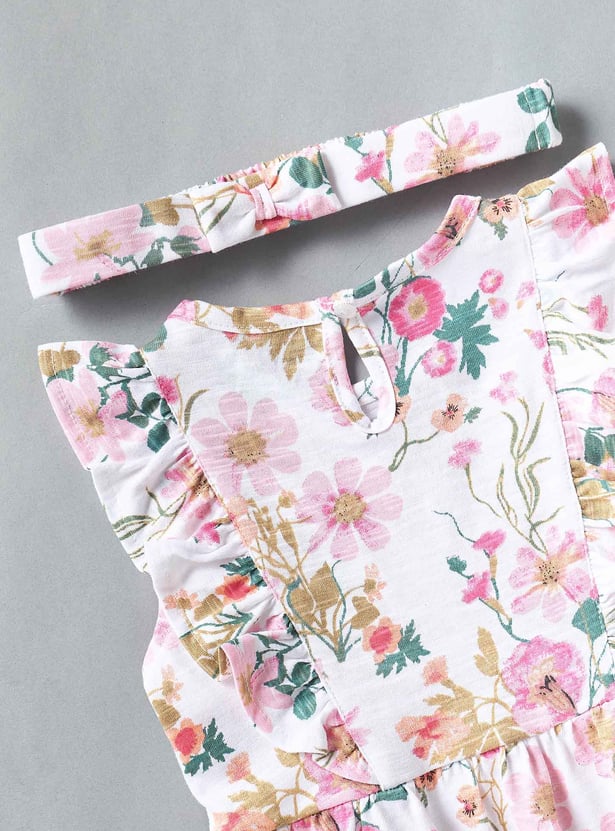 Buy Girls Floral Print Dress with Headband Online at just Rs. 499.0 ...