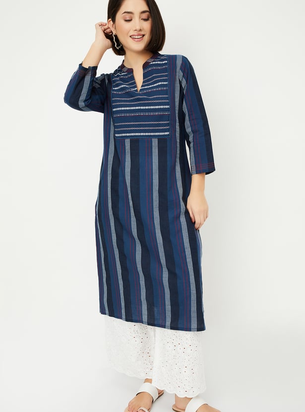 Buy Women Striped Straight Kurta Online at just Rs. 699.0 ...
