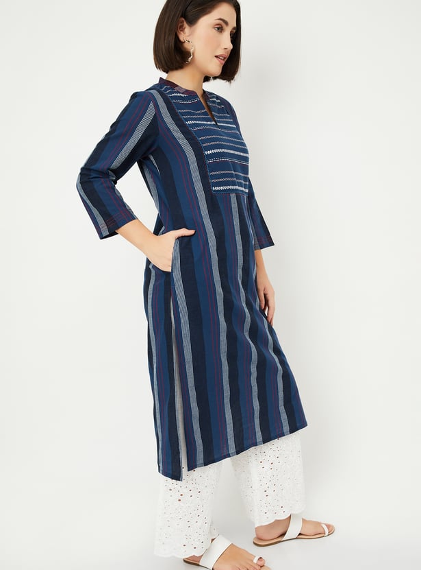 Buy Women Striped Straight Kurta Online at just Rs. 699.0 ...