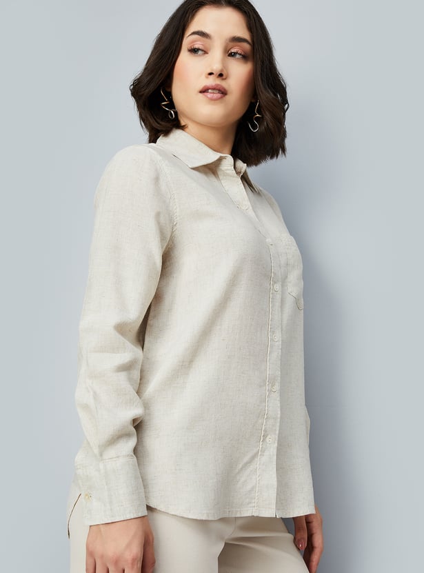 Buy Kalki x Max Women Solid Regular Fit Linen Shirt Online at just Rs ...