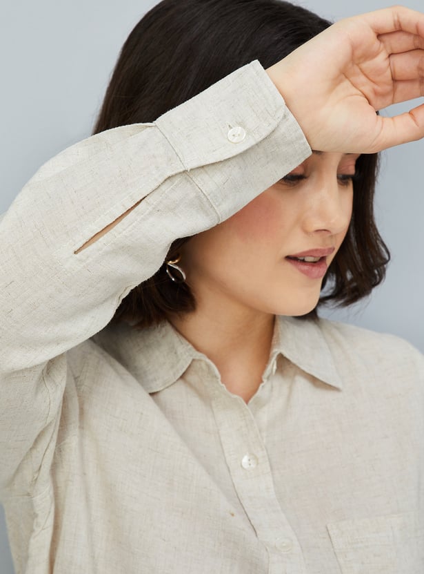 Buy Kalki x Max Women Solid Regular Fit Linen Shirt Online at just Rs ...