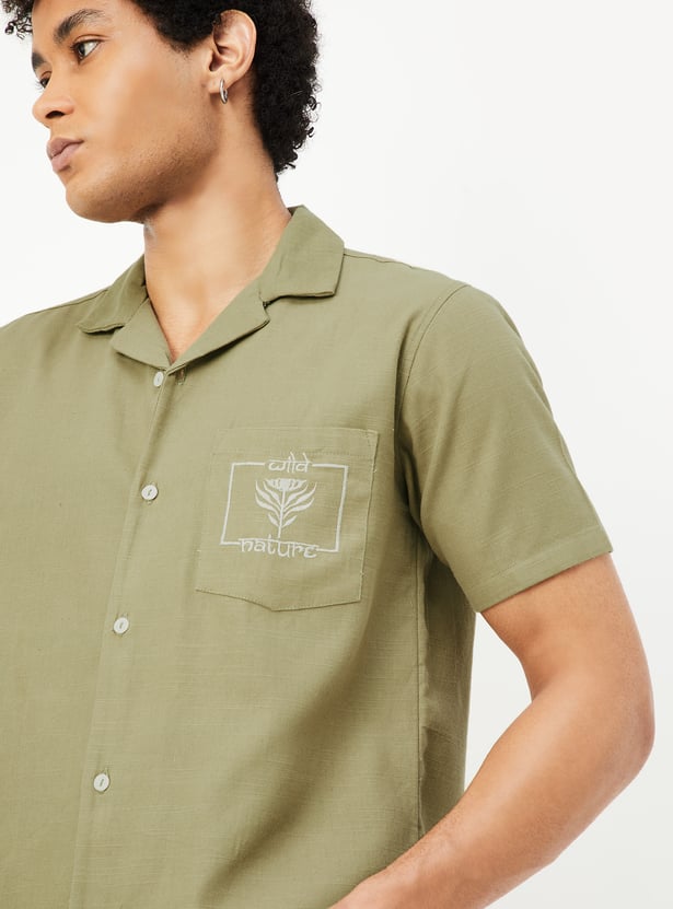 Buy Men Back Embroidered Slim Fit Shirt Online at just Rs. 999.0 ...