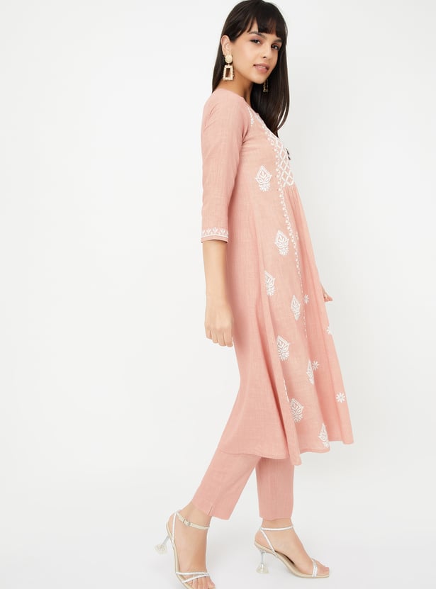 Buy Women Embroidered A-line Kurta Set Online at just Rs. 1499.0 ...