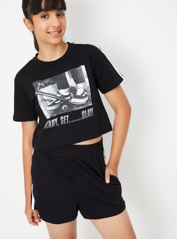 Buy Girls Printed Shorts Set Online at just Rs. 699.0 - 1000015340064 ...