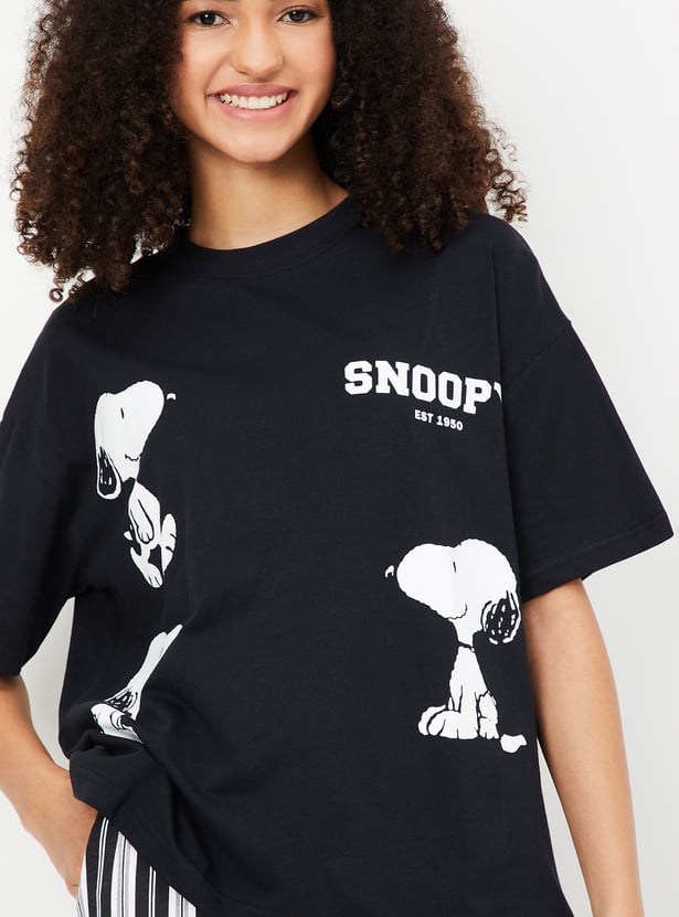 Buy Women Snoopy Print PJ Set Online at just Rs. 799.0 - 1000015359851 ...