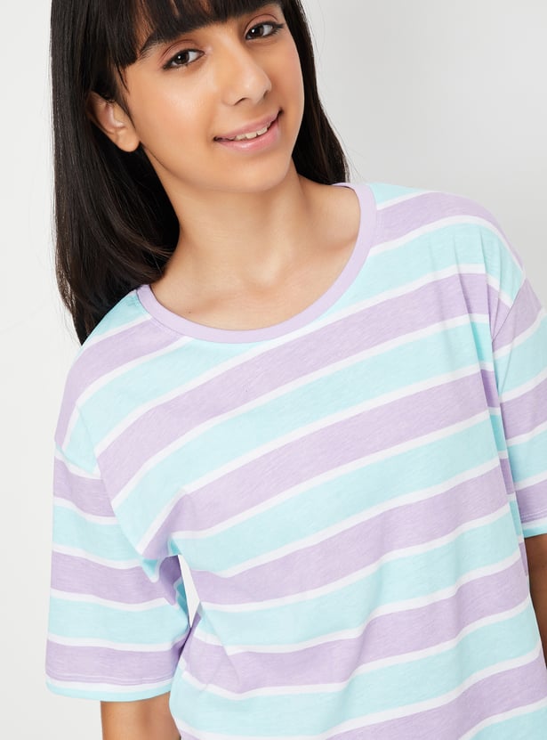 Buy Girls Striped T-shirt Online at just Rs. 249.0 - 1000015360482 ...