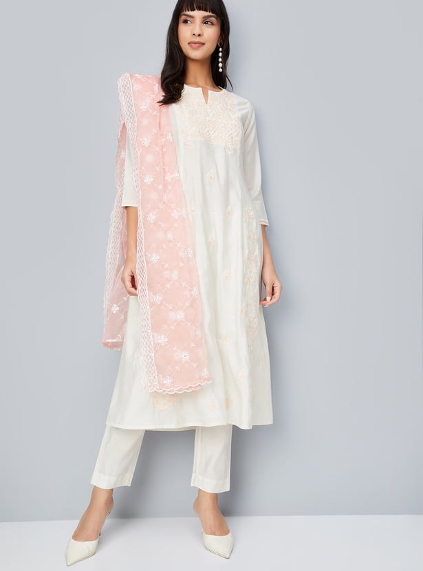 Buy Women Embroidered A-line Kurta Set Online at just Rs. 1699.0 ...