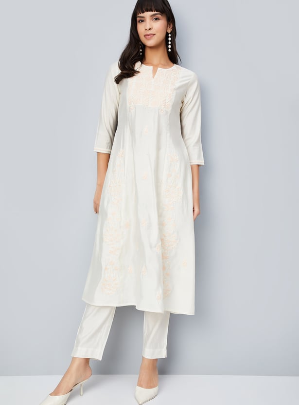 Buy Women Embroidered A-line Kurta Set Online at just Rs. 1699.0 ...