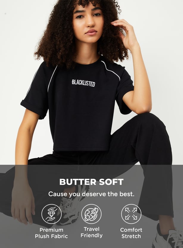 Buy Women Boxy Fit Butter Soft T-shirt Online at just Rs. 599.0 ...