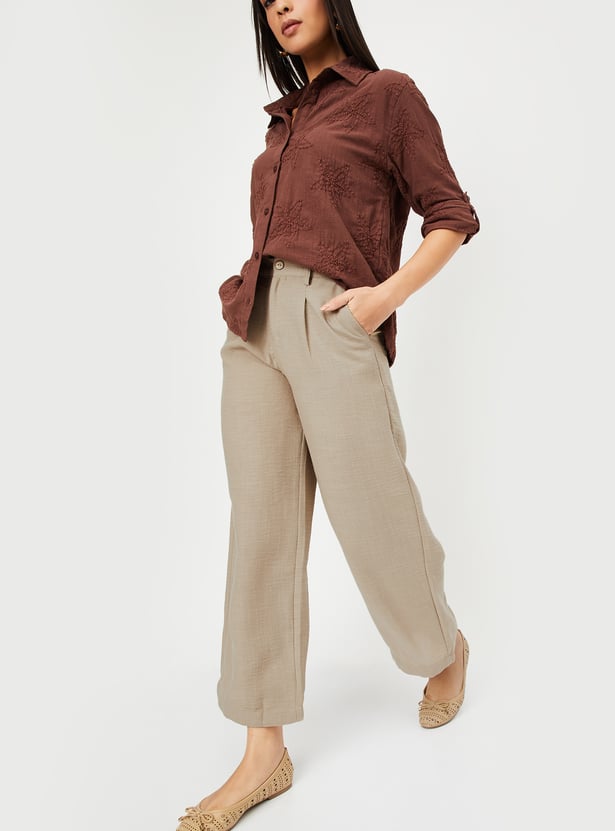 Buy Women Textured Trousers Online at just Rs. 1199.0 - 1000015366653 ...