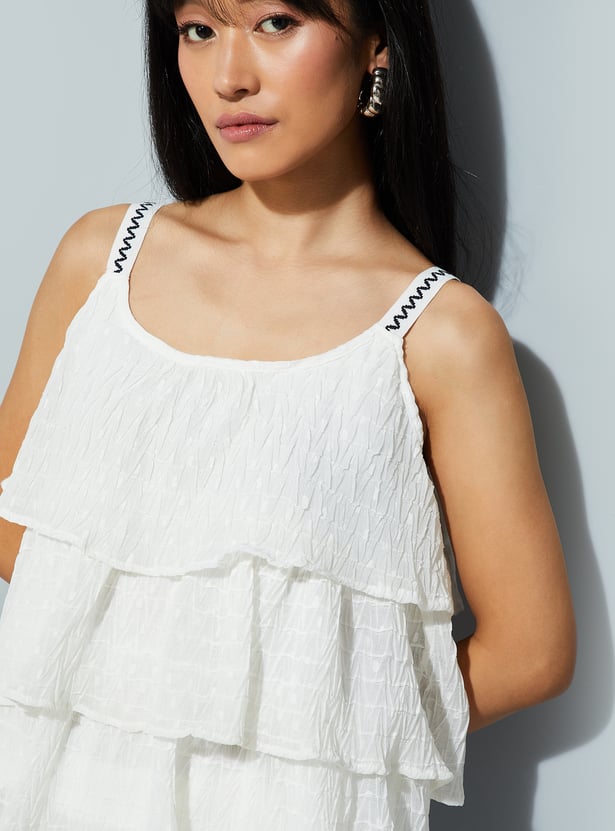 Buy URB_N Women Textured Tiered Top Online at just Rs. 699.0 ...