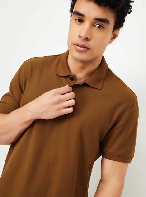 Buy Men Textured Polo T-shirt Online at just Rs. 499.0 - 1000015485507 ...