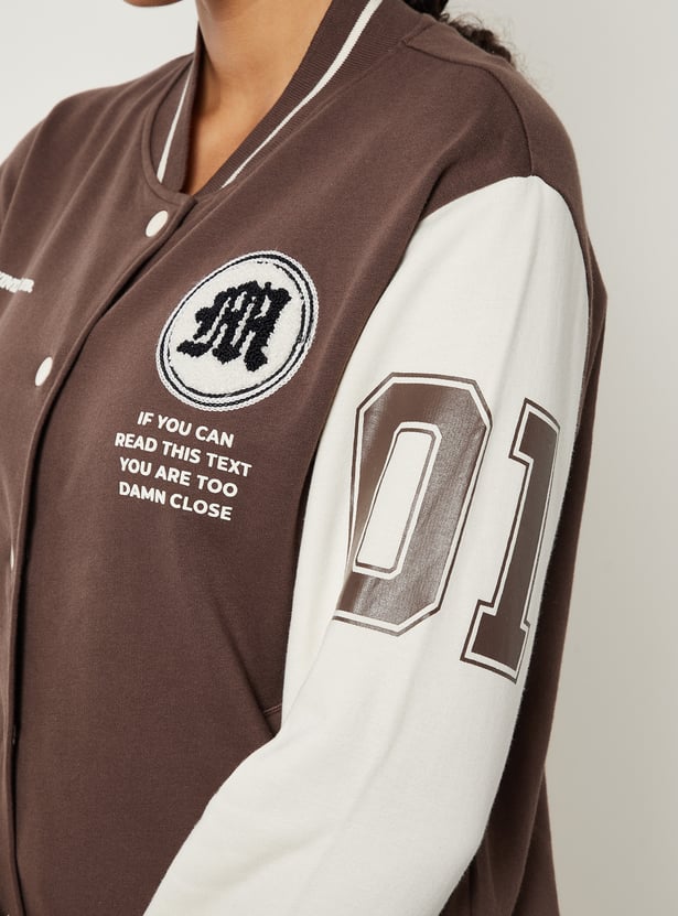 Buy Women Printed Varsity Jacket Online at just Rs. 1299.0 ...