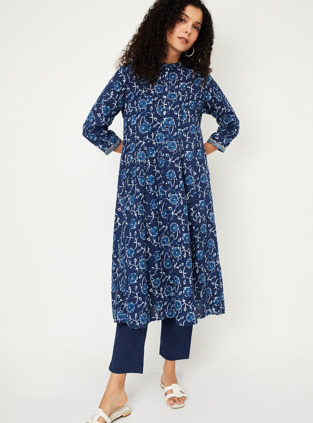 Buy Women Floral Print A-line Kurta Set Online at just Rs. 1299.0 ...