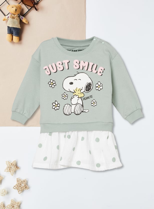 Buy Girls Snoopy Print A-line Dress Online at just Rs. 599.0 ...