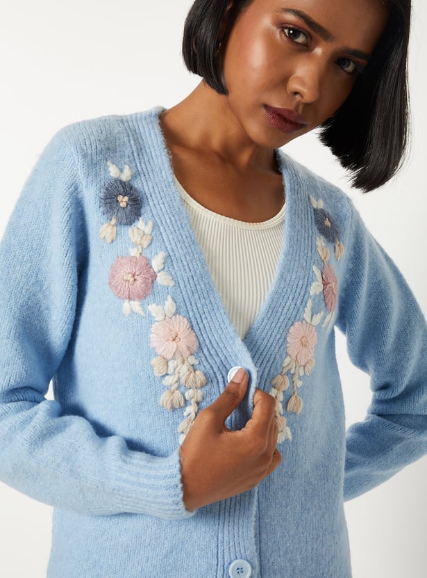 Buy Women Floral Embroidered Cardigan Online at just Rs. 1599.0 ...