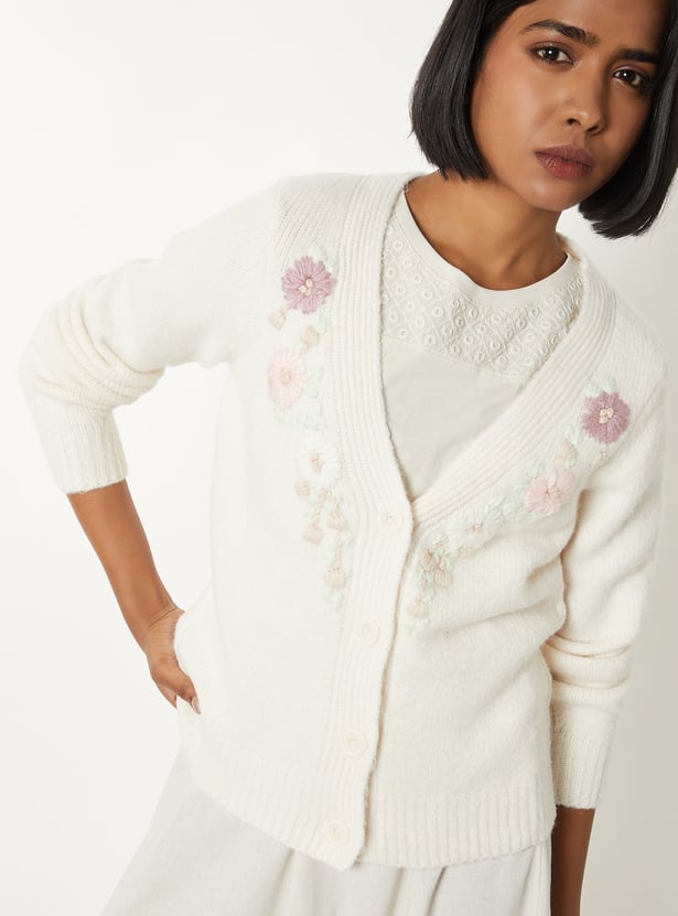 Buy Women Floral Embroidered Cardigan Online at just Rs. 1599.0 ...