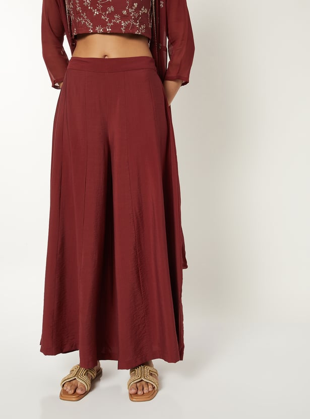 Buy Women Embroidered Top With Palazzos and Shrug Online at just Rs ...